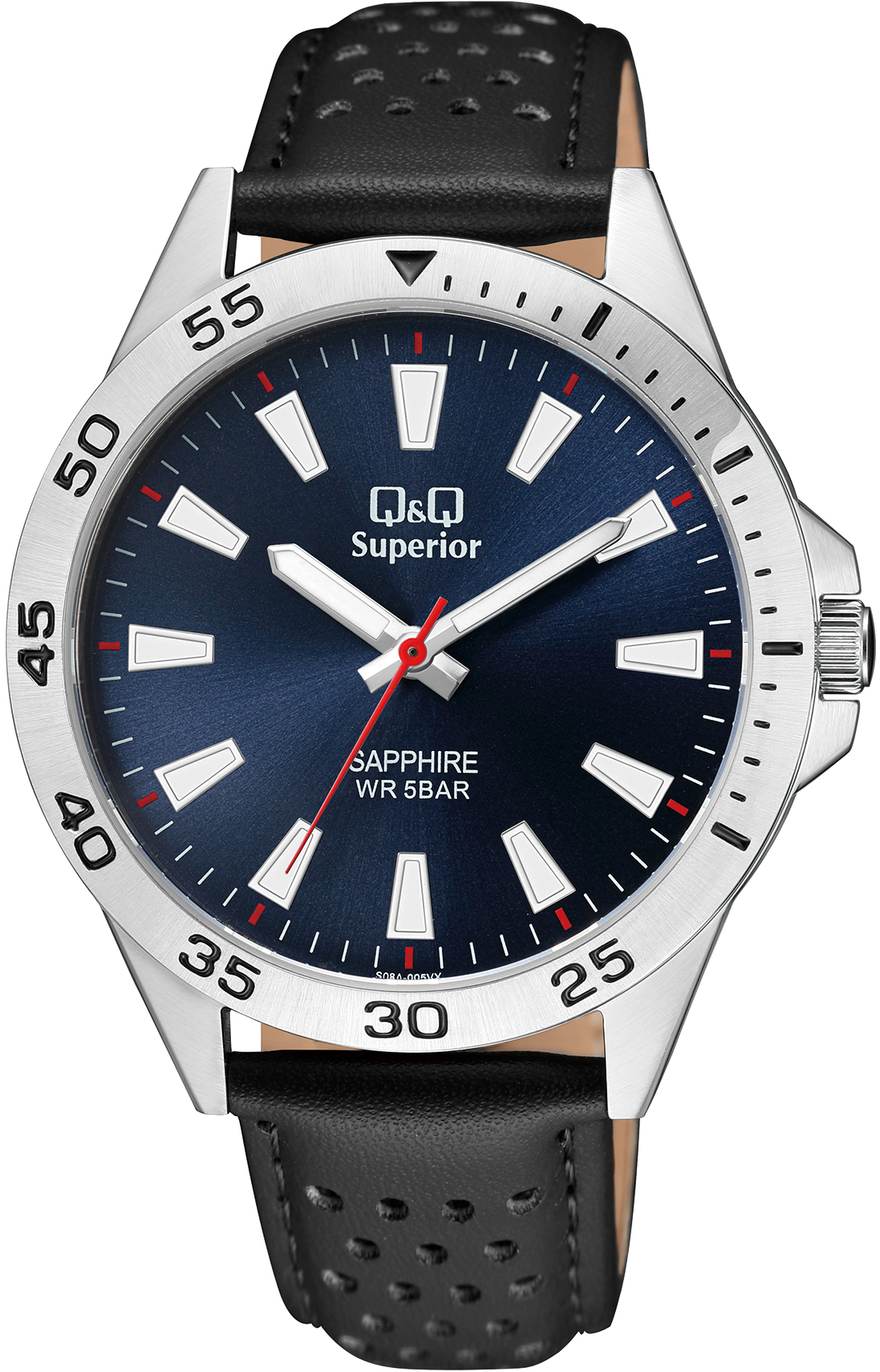 Мъжки аналогов часовник Q&Q Superior Sapphire - S08A-005PY • Цена • Качество — Timezone-bg.com